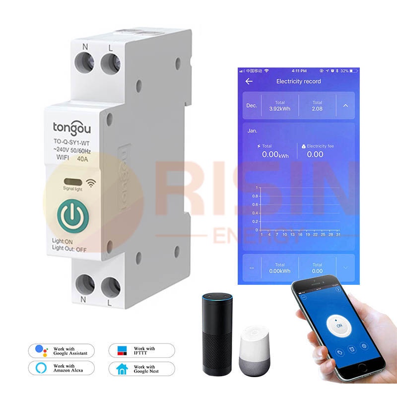 Tuya WiFi MCB Switch Home Smart Recloser Merering and Timing Function ...