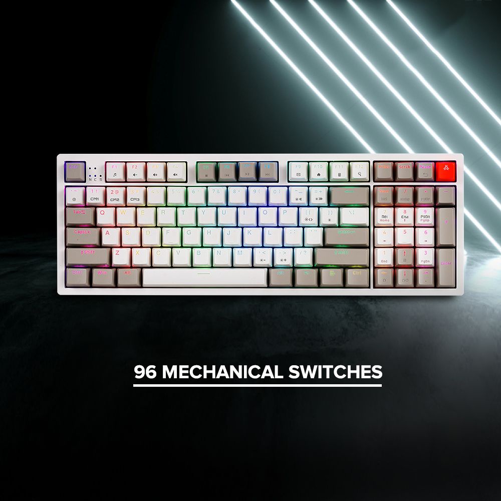 Rakk Ilis Mechanical Keyboard | 96 Keys | PBT Keycaps | Type-C USB | 1 ...