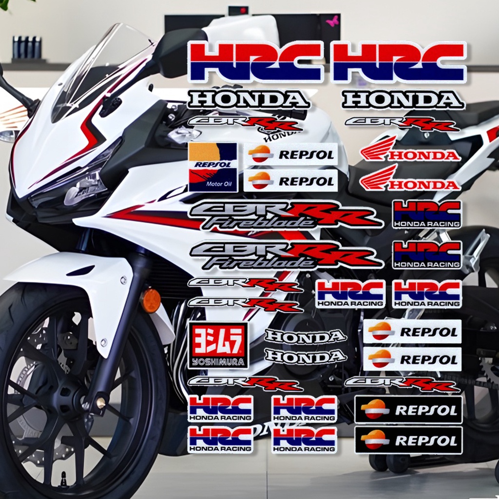 Customized motorcycle sticker For honda sticker logo HONDA HRC(Honda ...