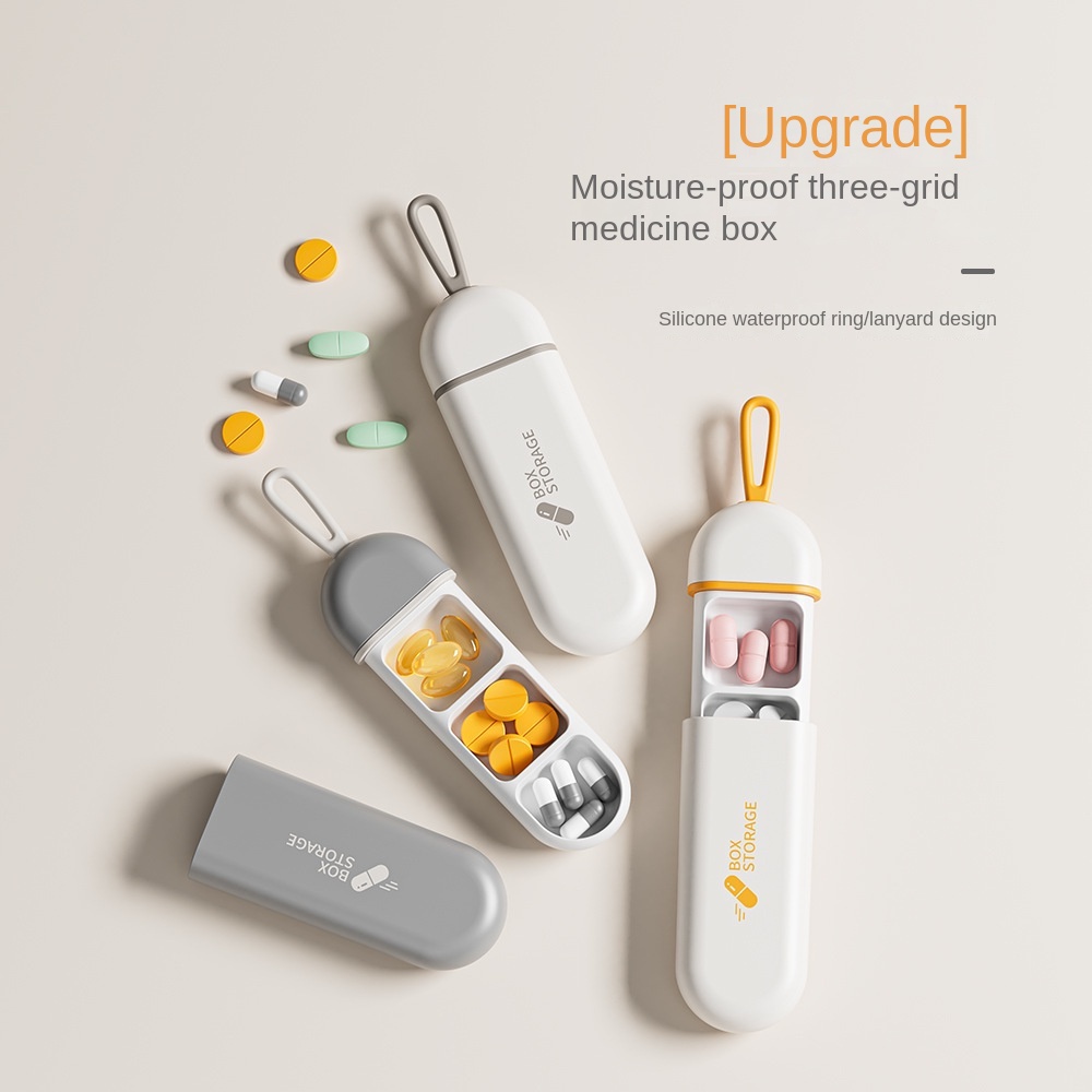 Portable Small Pill box Mini Small Portable Pill box Three-Compartment ...