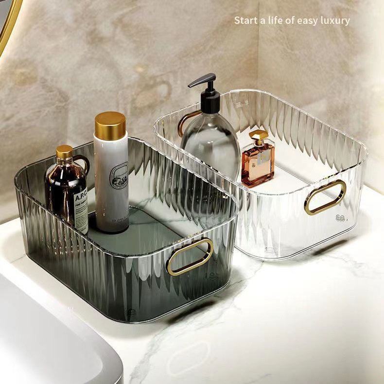 Light Luxury Desktop Cosmetic Storage Box Bathroom Vanity Storage Box ...