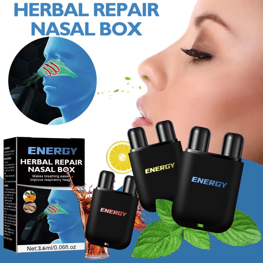 FLASH Liver Cleansing Nasal Herbal Box Double-Hole Energy Bar Energizing Nasal Inhaler Stick ...