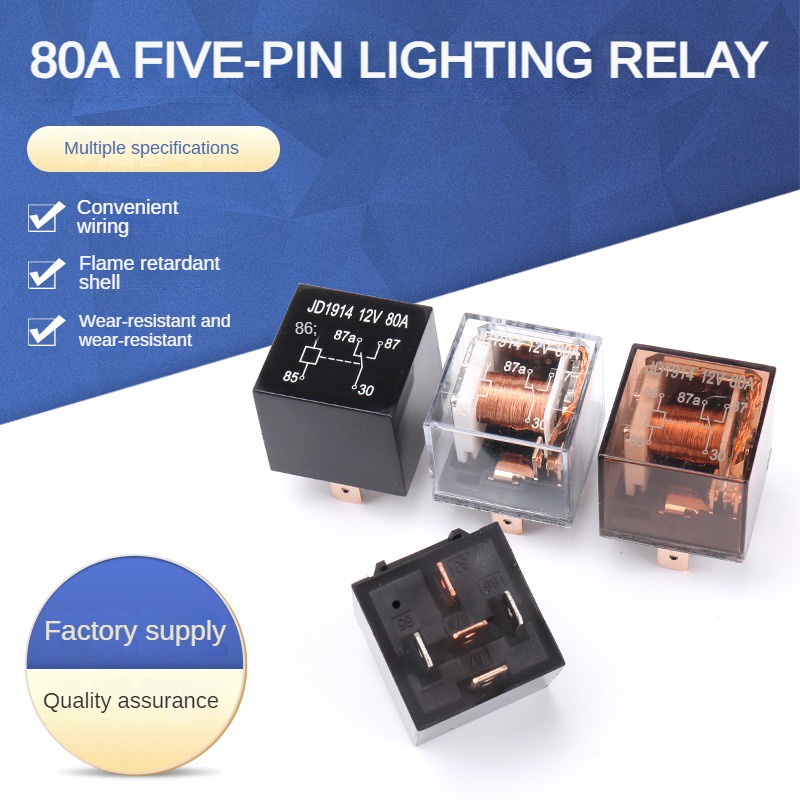 Car relay small pin 80A transparent headlight fan air conditioning ...