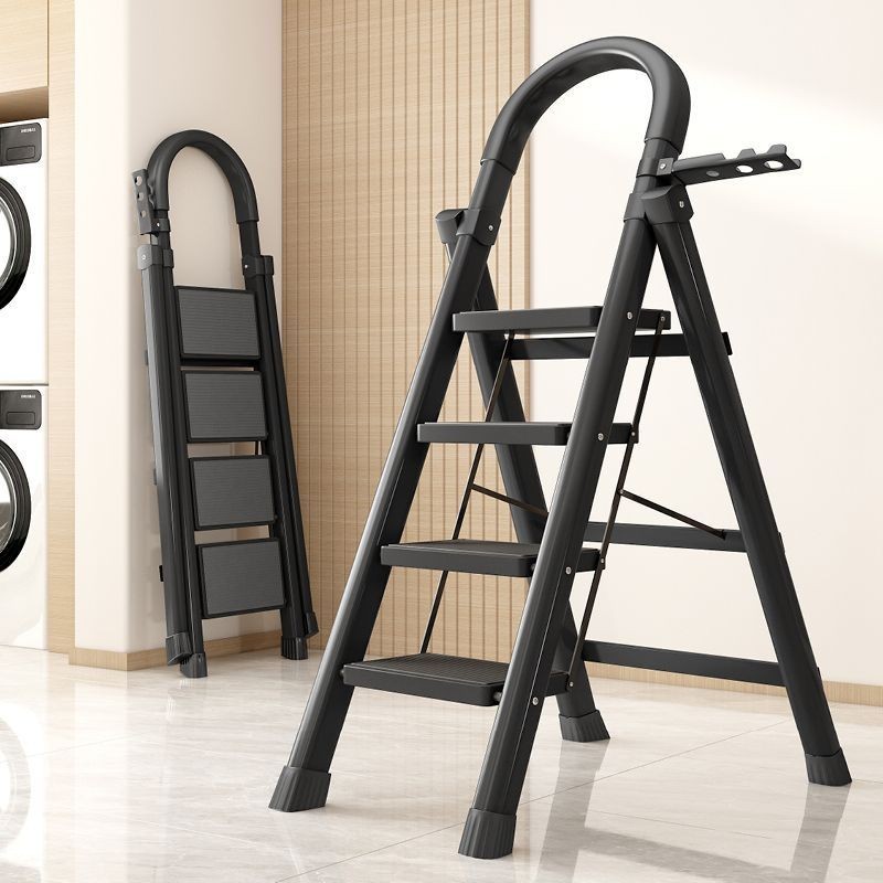 Ladder household folding ladder thickened carbon steel herringbone ...