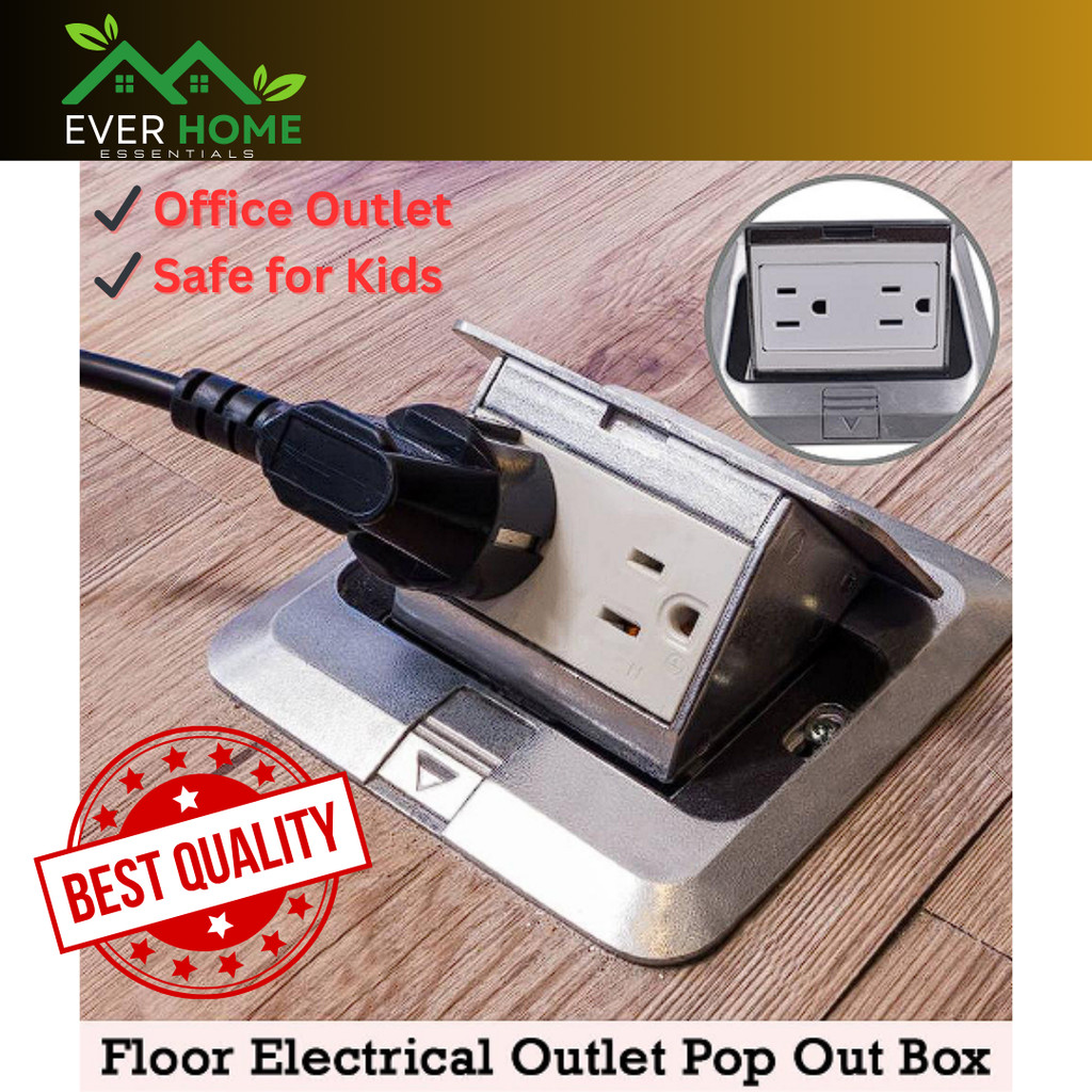 EVERHOME Pop Up Floor Box Countertop Box with 15A Duplex Receptacle ...