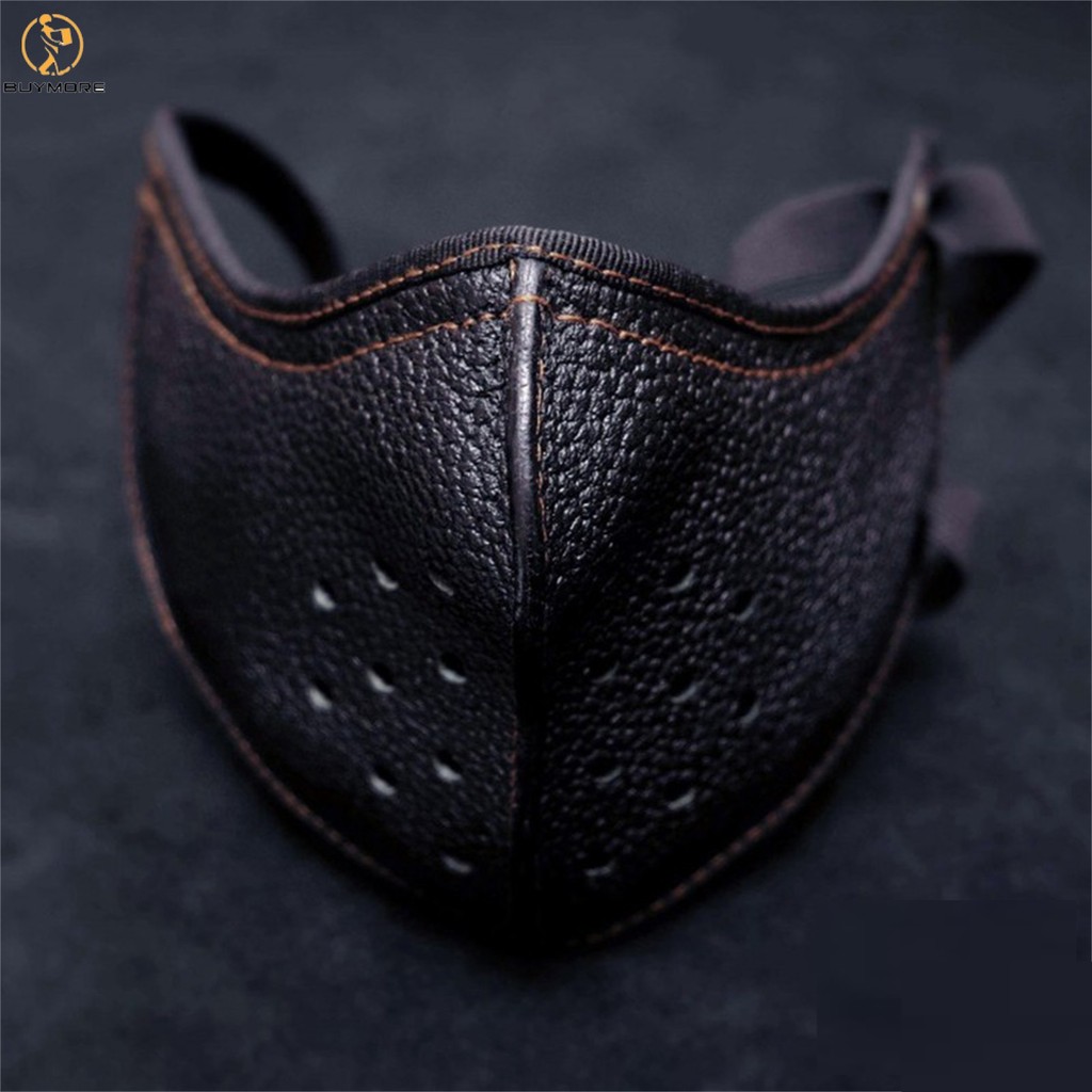 【Local Delivery COD】BUYMORE Motorcycle Retro Mask PU Leather Vintage ...