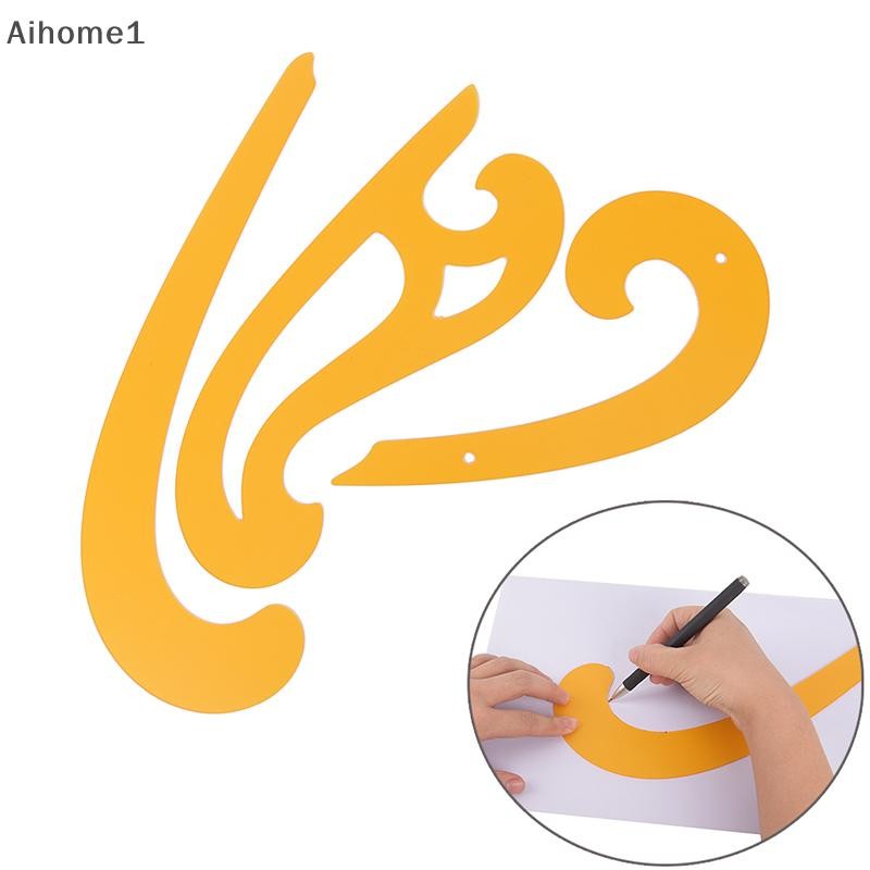 Aiho 3pc Plastic french curves set drafting drawing ellipse templates ...