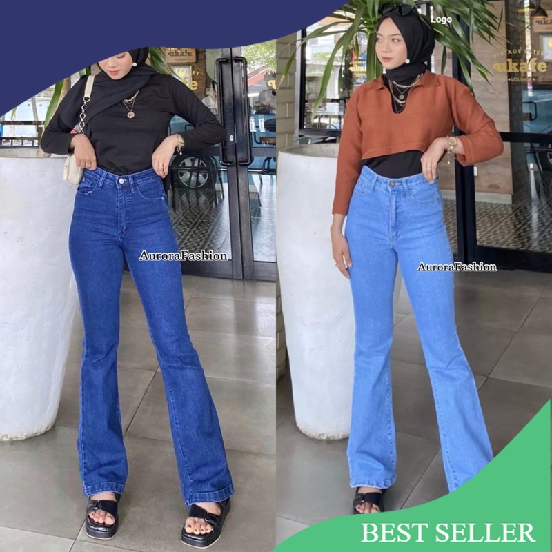 Highwaist Jeans Cutbray Loose Anti Sagging Stretch Thick - Cutbray Taya ...