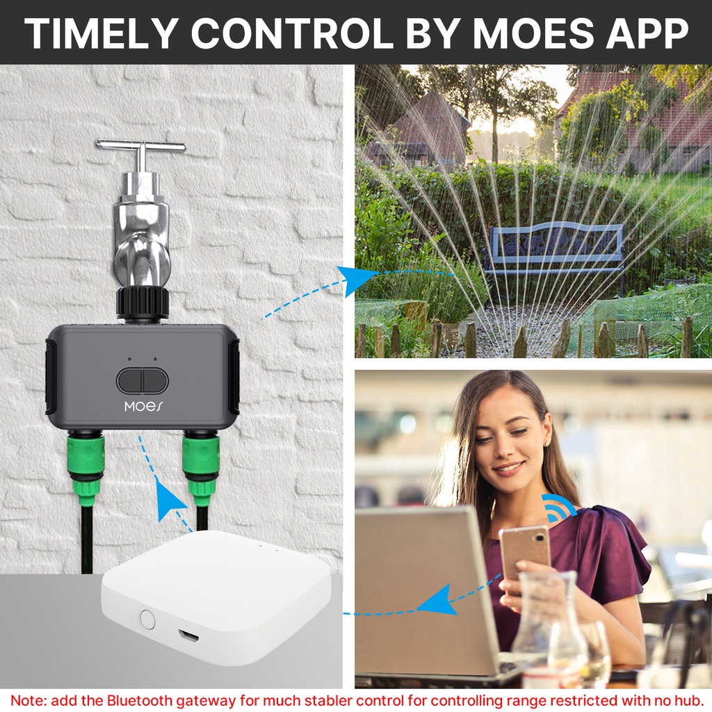 Bluetooth Smart Garden Sprinkler Water Timer by 2 Way Rain Delay Filter ...