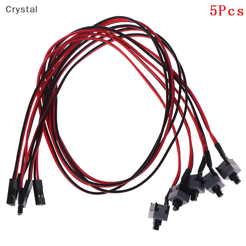 Crystal- 5Pcs PC computer motherboard power cable switch on/off/reset ...