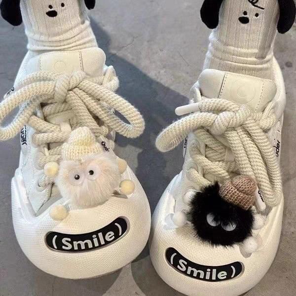 New Super Cute CHIBI Soot Sticker Women's Rope Sneakers | Shopee ...
