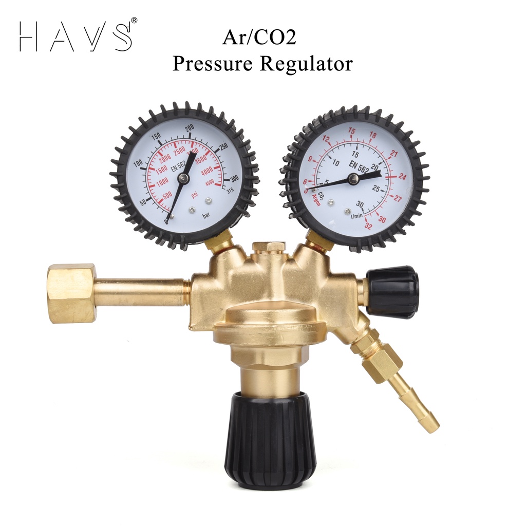 Pressure Reducer Valve Argon CO2 Gauges Fit MIG/MAG TIG Flow Meter Gas ...