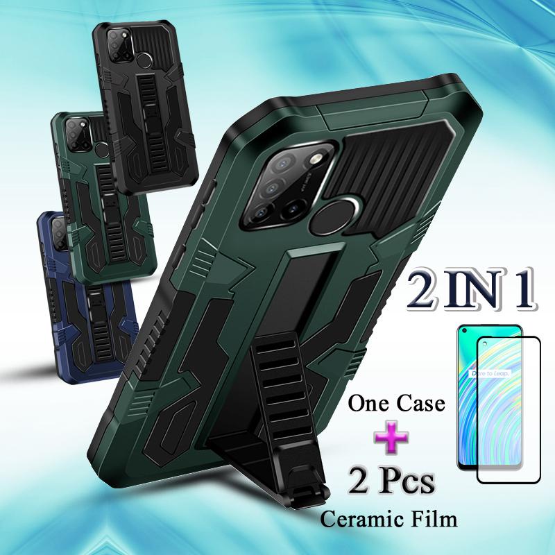 2 IN 1 For Realme C17 Realme 7i Phone Case Anti slip bracket Hard Case ...