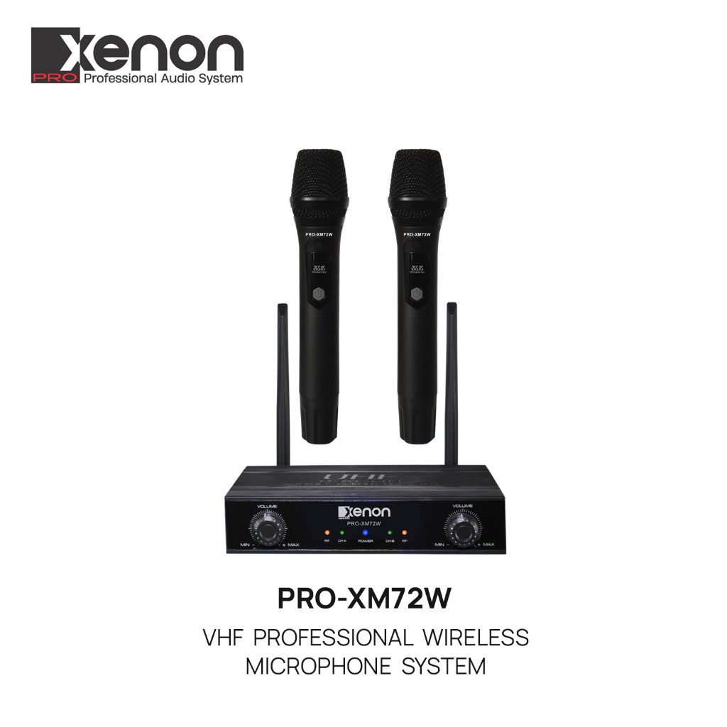 Xenon PRO-XM72W VHF Professional Dual Wireless Microphone System ...