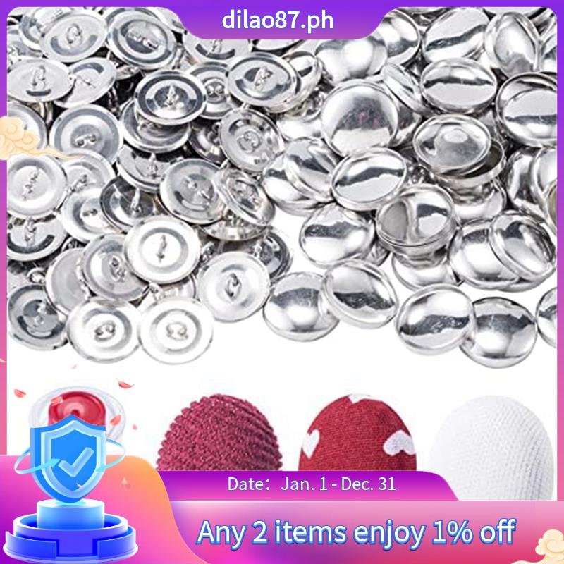 100 Sets Sewing Buttons Cover Kit Silver Button Covers For Art Crafts ...