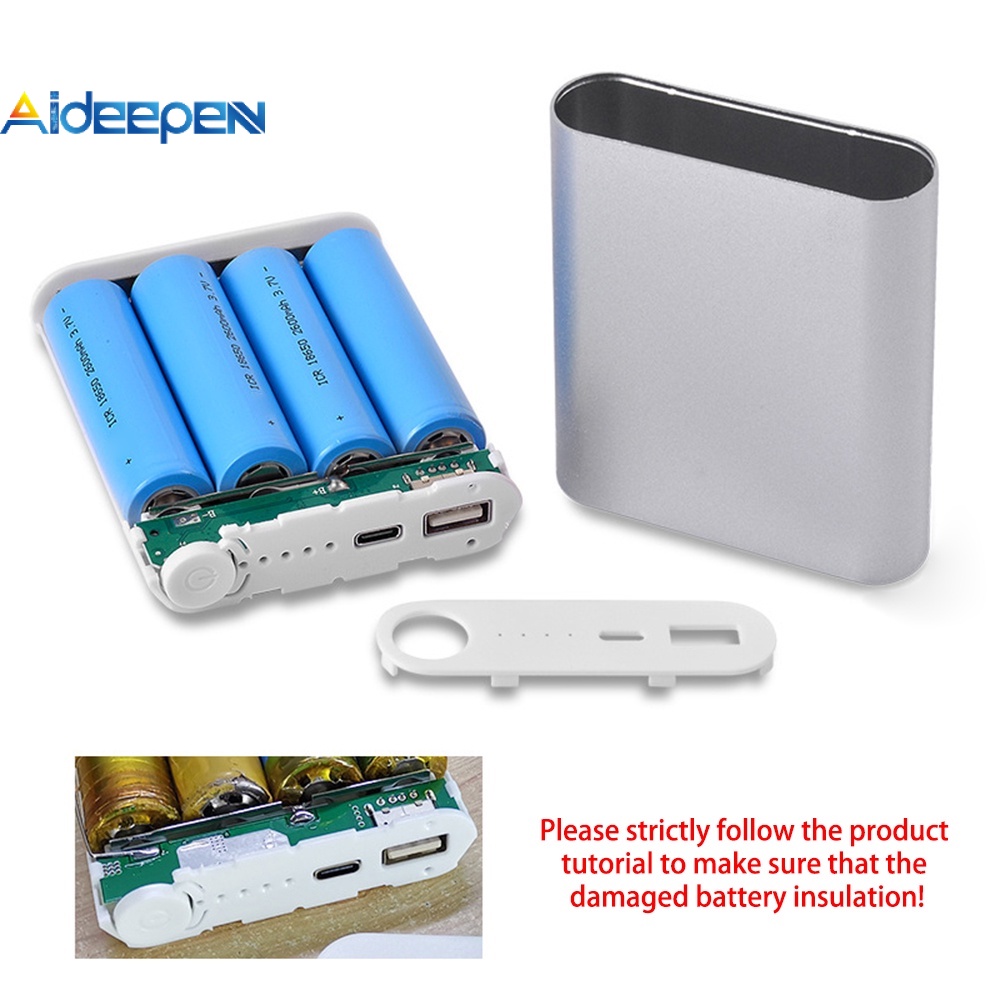 AIDEEPEN 18650 DIY Power Bank Box Free Soldering Diy Kit Reliable ...