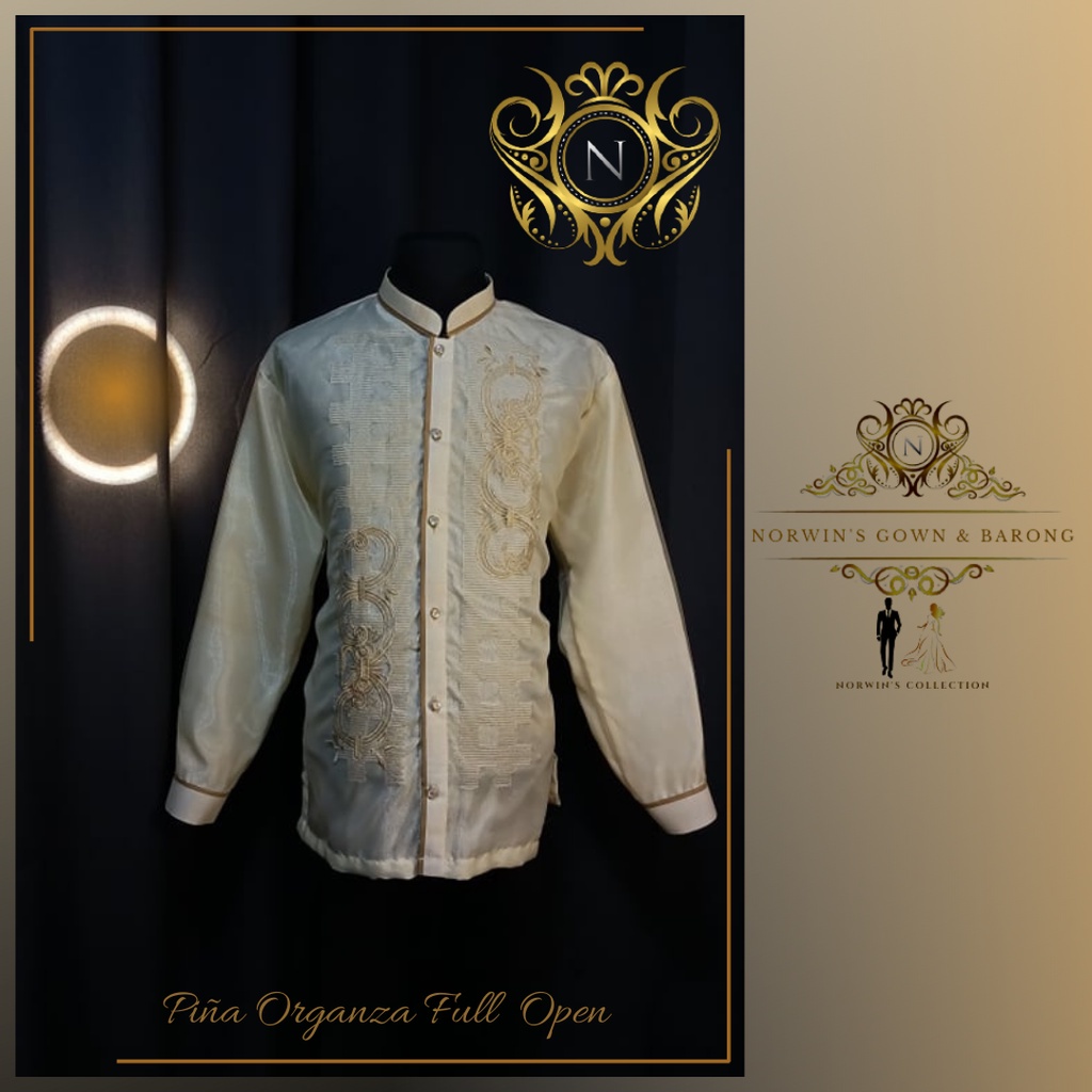 COD MODERN BARONG FOR MEN ROUND CHINESE COLLAR | Shopee Philippines
