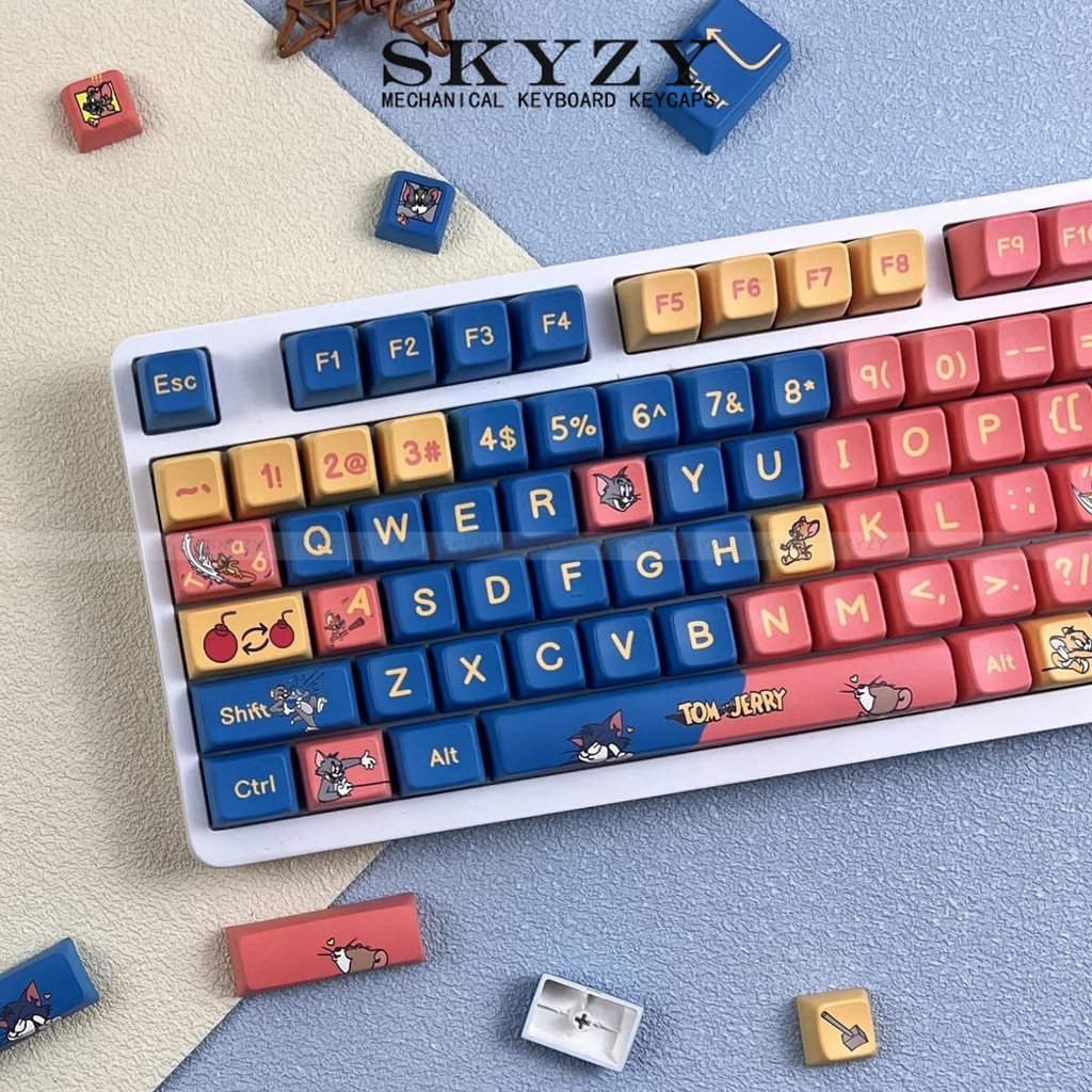 Tom and Jerry Keycaps MDA Profile Anime PBT Dye Sub Mechanical Keyboard ...