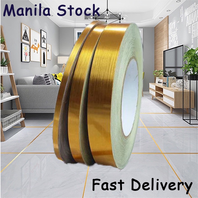 50M Secorative Gold Ceramic Tile Mildewproof Tile Tape Decor Self ...