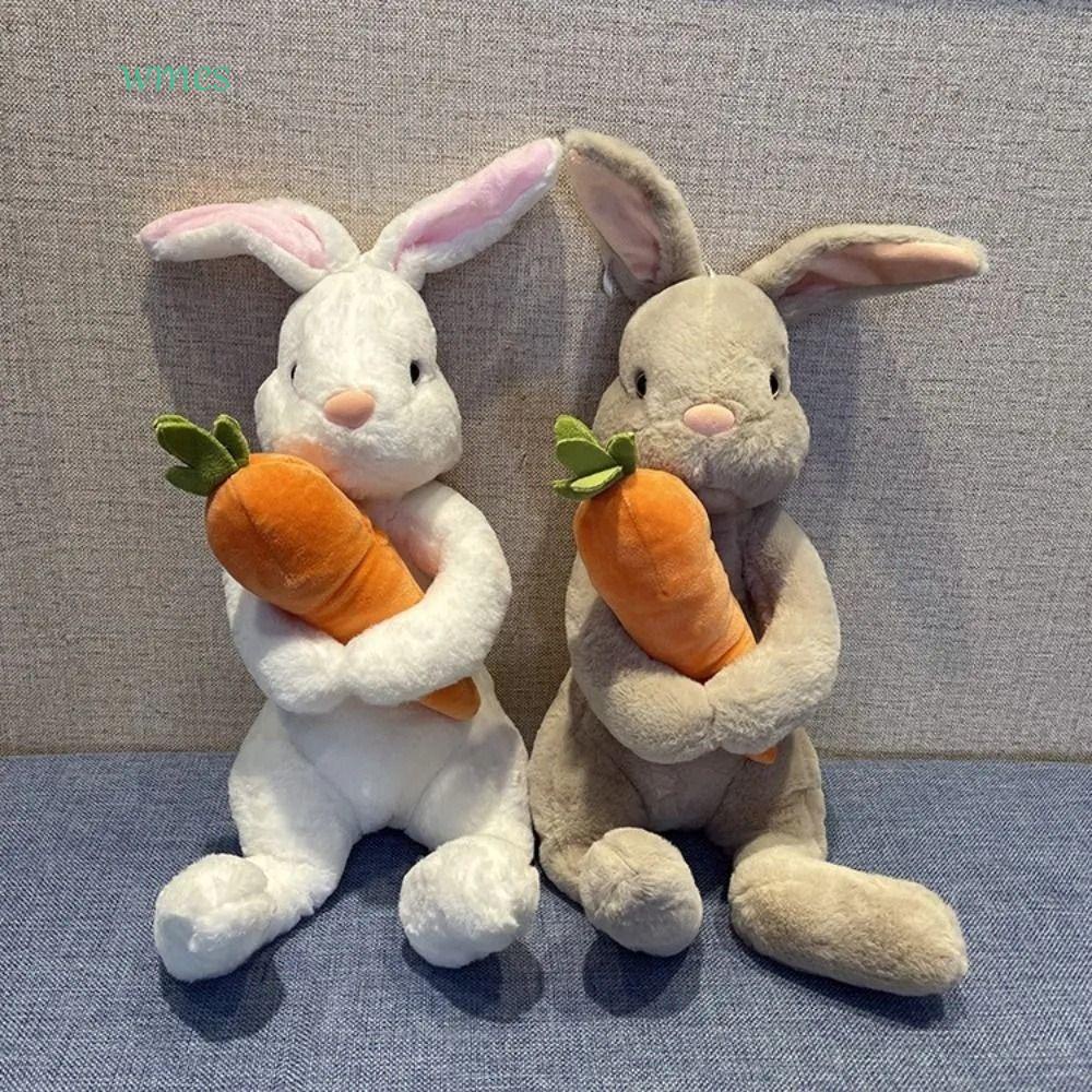 WMES1 Rabbit Plush Toys, Sitting Bunny Hugging Carrot Stuffed Rabbit ...