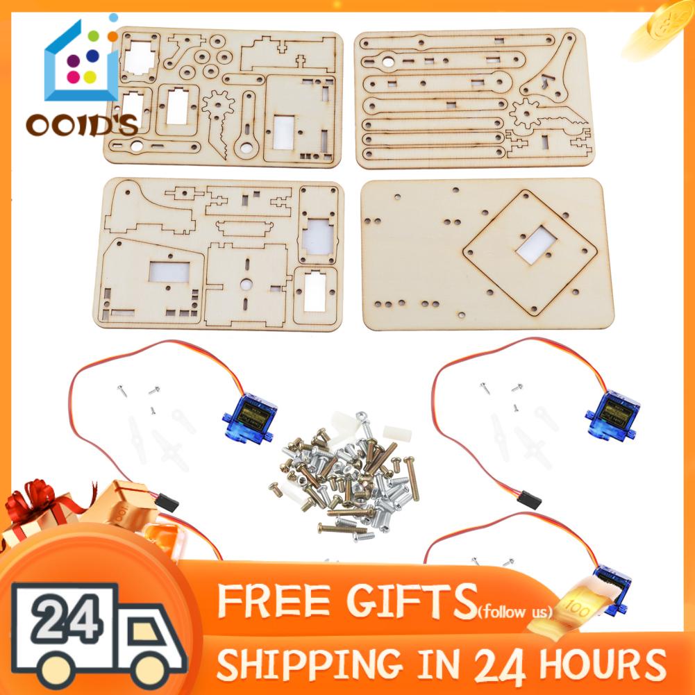 Ooidshop 4 DOF Wood Robotic Mechanical Arm sg90 Servo for Arduino ...