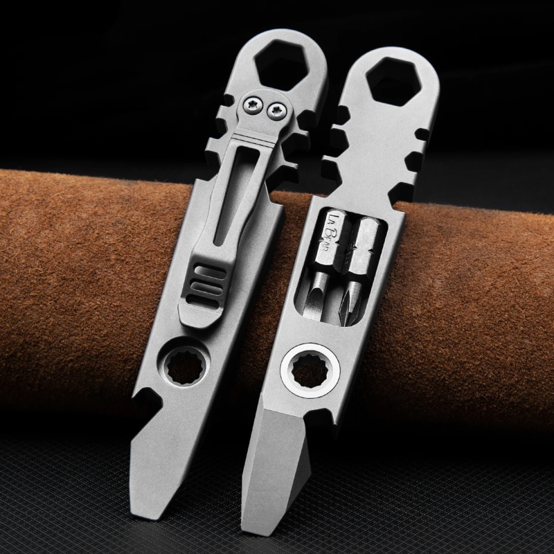 CNEDC 8 In 1 Titanium Alloy Ratchet Crowbar Screwdriver Riding Portable ...