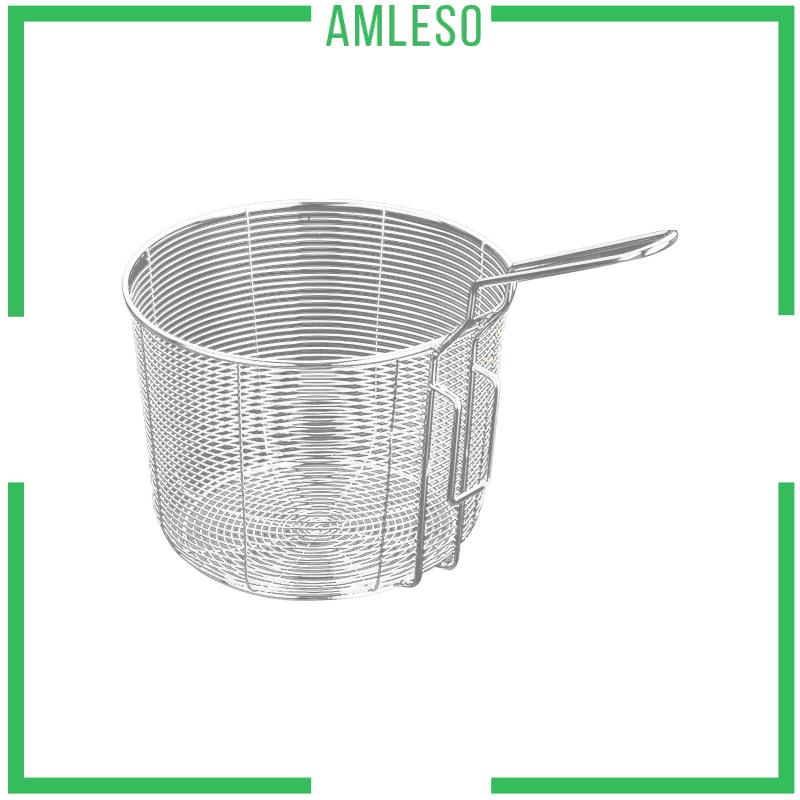 [Amleso] Stainless Steel Hot Pot Colander with Handle Pasta Boil Basket ...