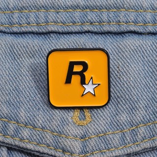 GTA R Enamel Pin Brooches Grand Theft Auto Rockstar Star Brooch Badge ...