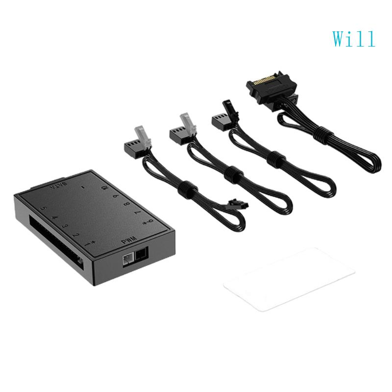 Will Fan Hub CPU Cooling 1 to 10 Port 12V to Fan-Header with 4 Pin PWM ...