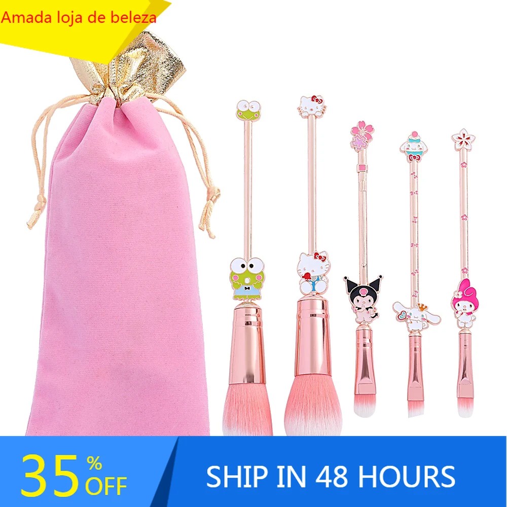 5pcs/set Sanrio Doraemon Strawberry Bear Hello Kitty Pochacco Makeup ...