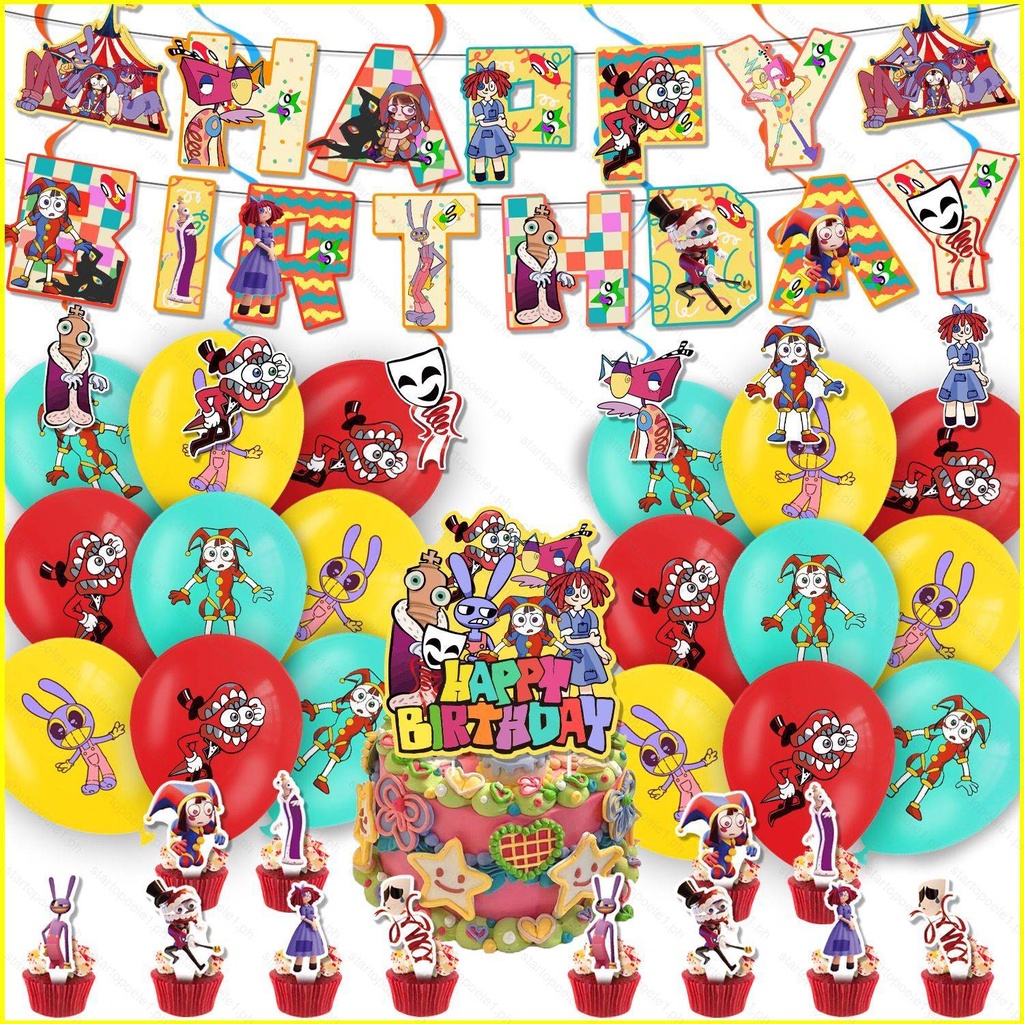 YYDS The Amazing Digital Circus theme kids birthday party decorations ...