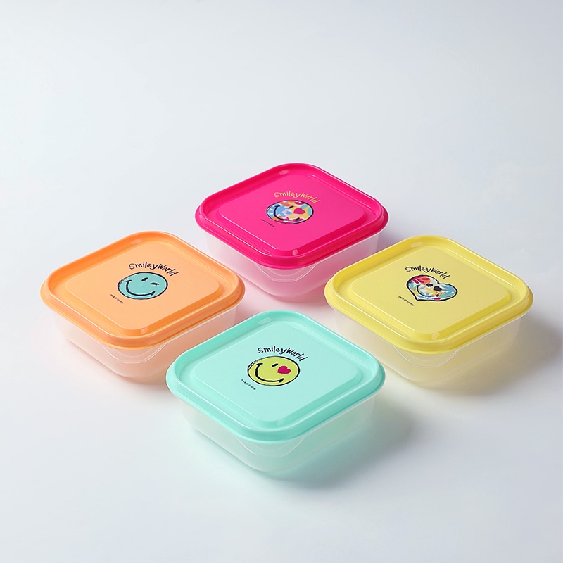 MINISO Smiley World Collection Food Storage Box (650mL，4 pcs) | Shopee ...