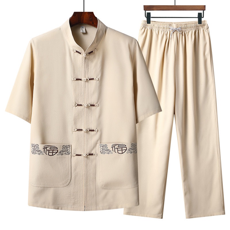 One Set Men outfit Tang Suit Men Hanfu Chinese Traditional Clothes Kung ...