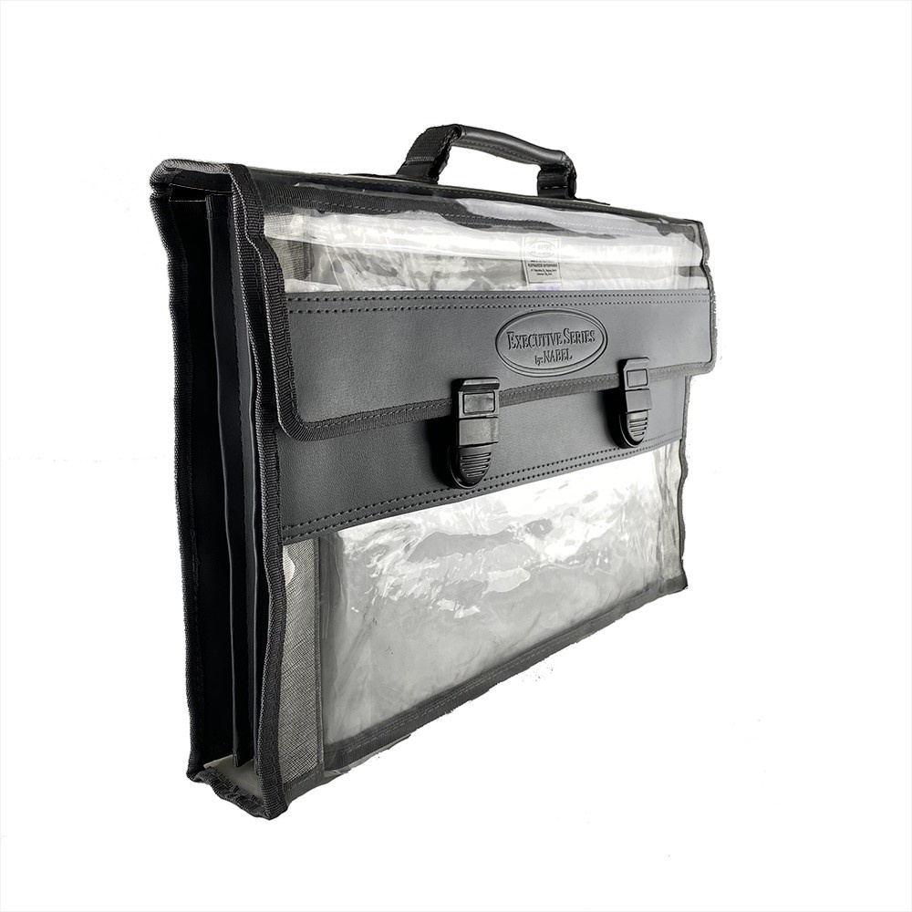 Nabel XEH703L Expanding Plastic Envelope with Dividers Leather Handle ...