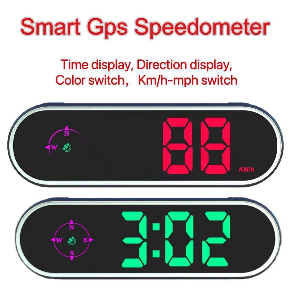 Car HUD Color Digital Head Up Display Time Speed Display KM/H MPH LCD ...