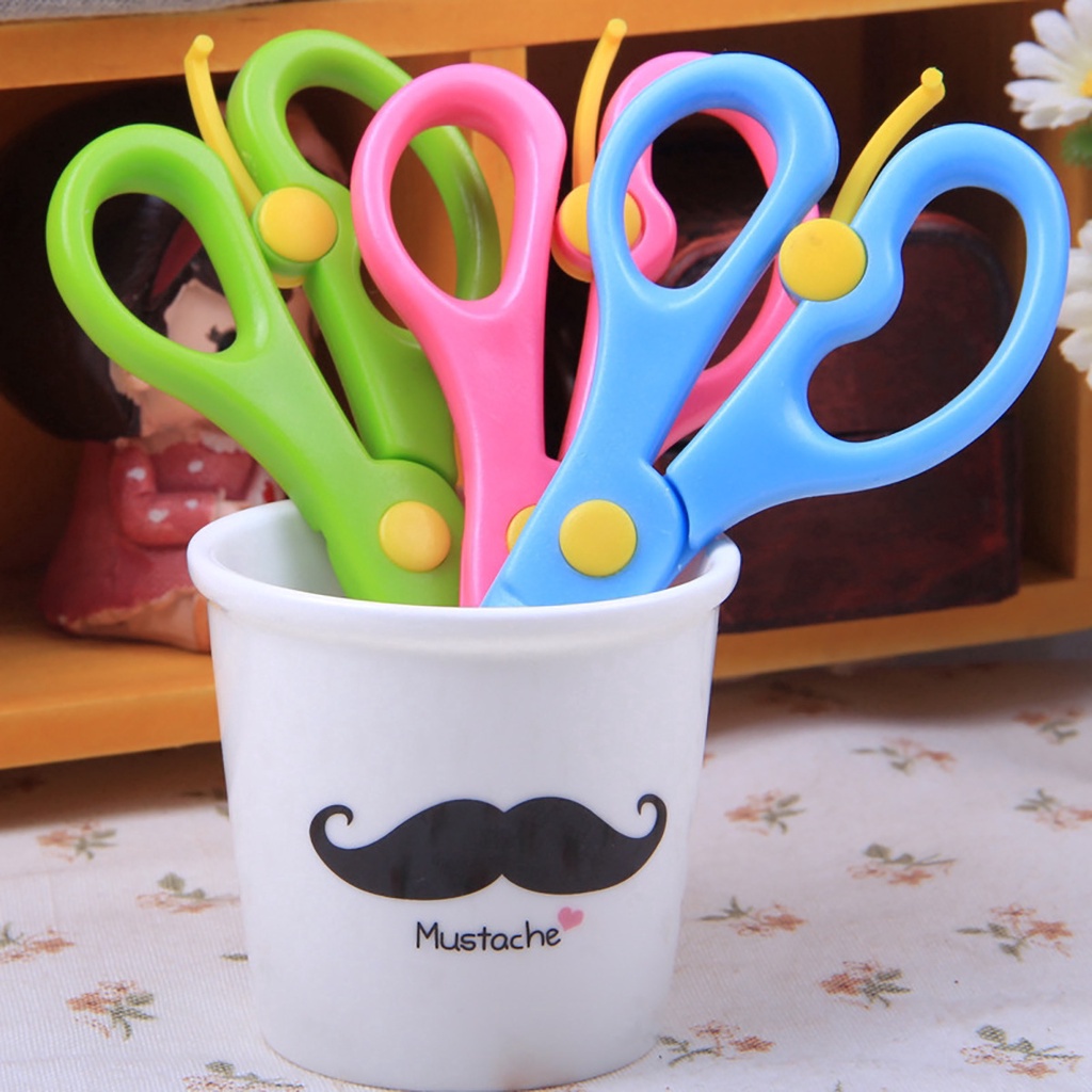 Plastic Safety Scissors Round-headed Handmade Tools DIY Children ...