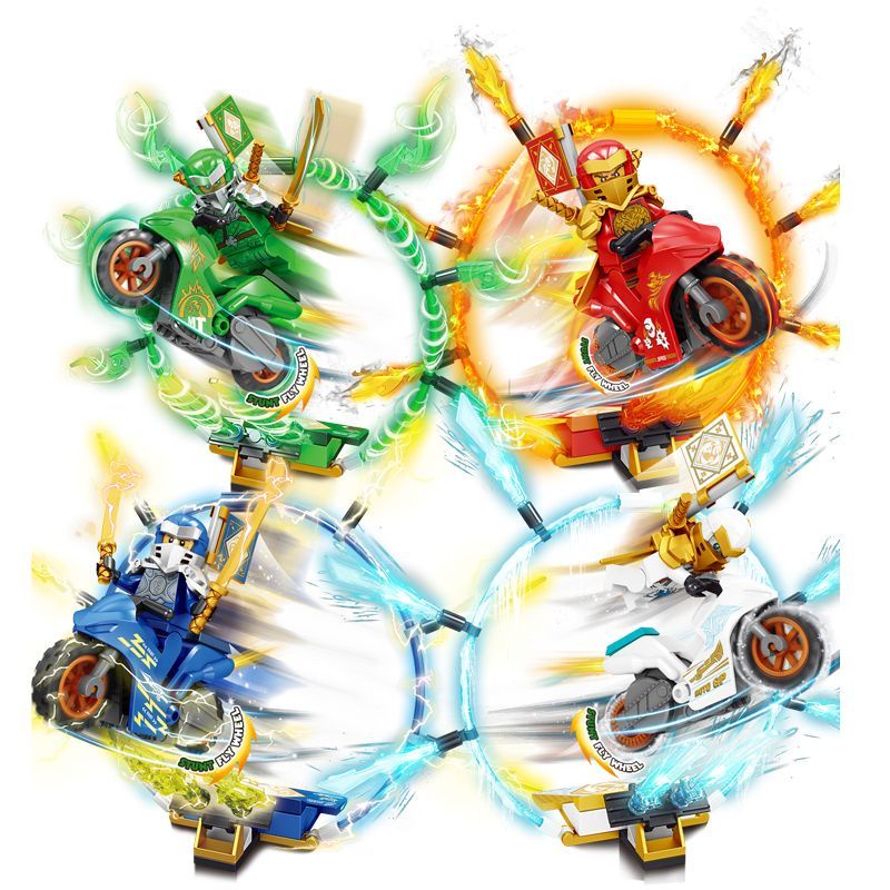 4 Style Ninja Legacy Motorcycle Kai Building Blocks Ninja Go Classic ...