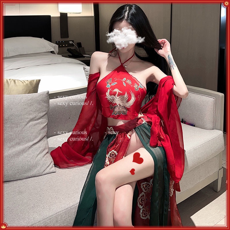 Sexy Lingerie Sexy Hanfu Cheongsam Uniform Temptation Bed Passion Red