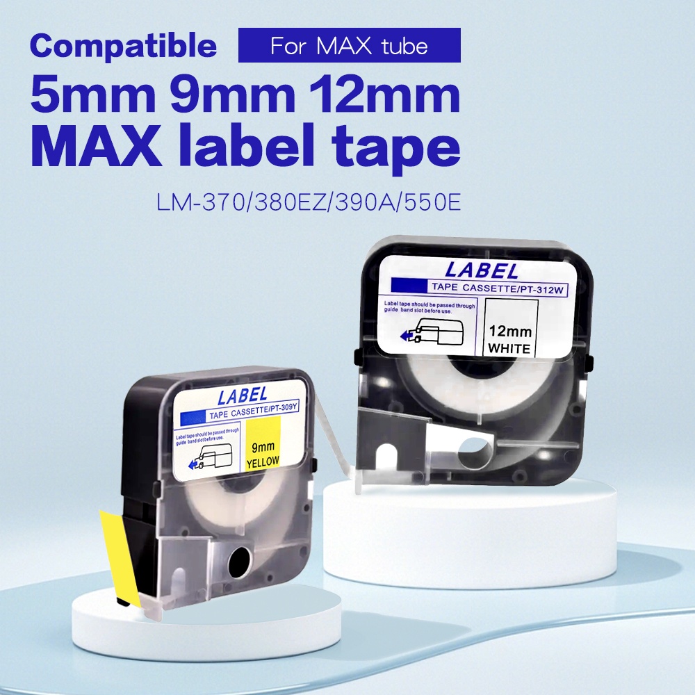 1/3PCS 5mm/9mm/12mm label tapes cassette PT-305/309/312 for MAX ...