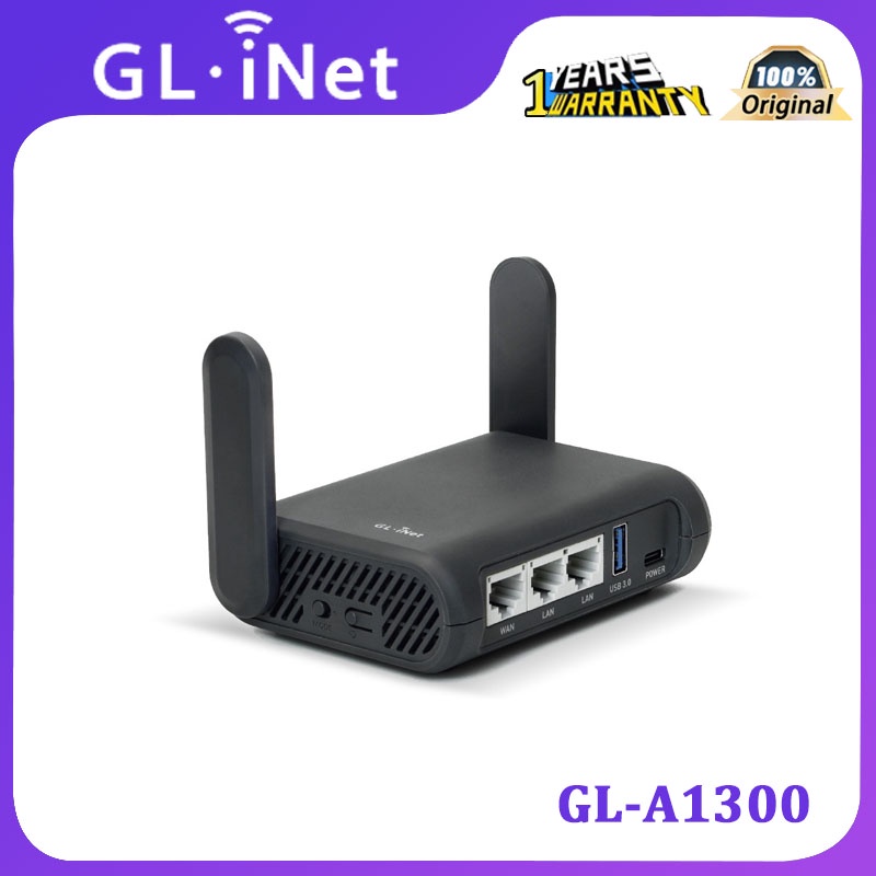 GL.iNet GL-A1300 (Slate Plus) Wireless Encrypted Travel Router ...