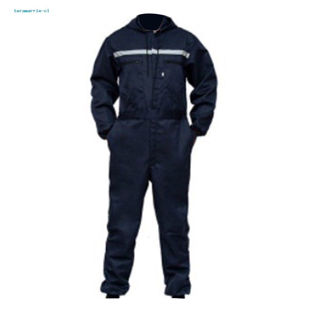 Work Clothes Work Jumpsuit Reflective Zipper Pockets Unisex Work ...