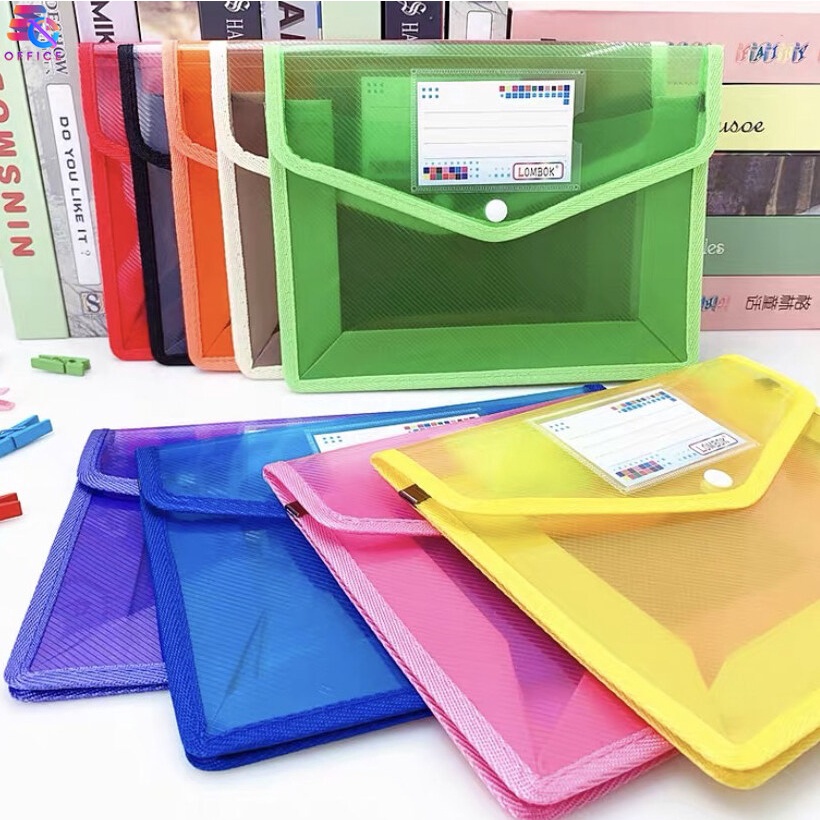 A4 Document Folder Vertical/Horizontal Assorted Colors With Button On ...