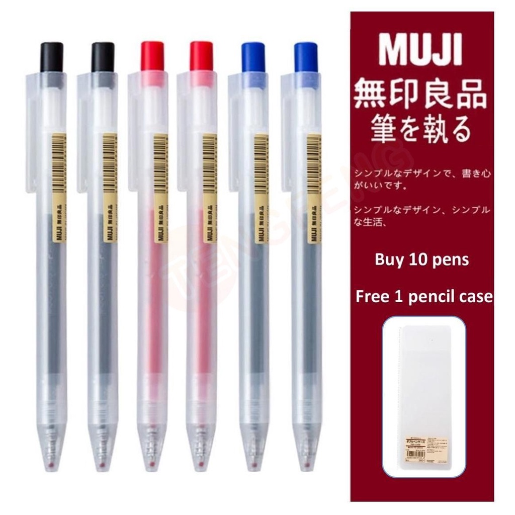 Japanese Muji Good Press 0.5mm/0.38mm Gel Pen Blue/black/red/dark Blue ...
