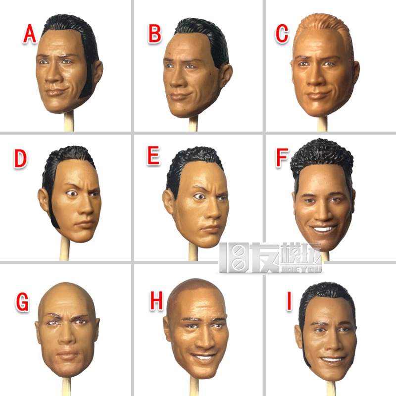 Wwe Wrestler action figure Head Carving 7inch Doll Accessories Dwayne ...