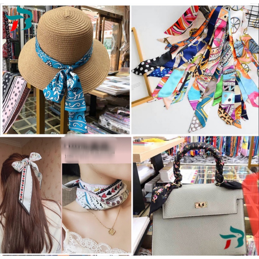 Twilly Scarf Decoration Bag Charm Bag Handle Decoration Silk Scarf ...