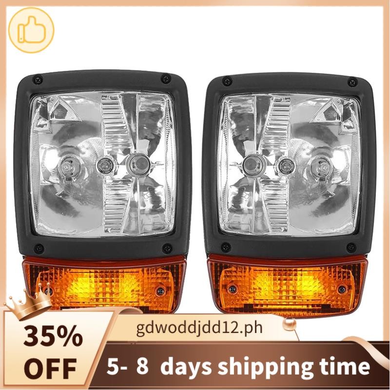 24V Excavator JCB Front LED Headlights Turn Signal Lamp Indicator Work ...
