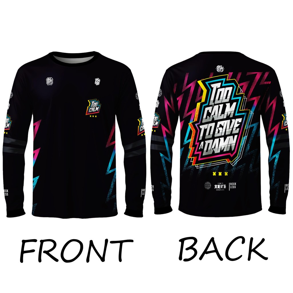Motorcycle Jersey Long Sleeve Moto Shirt in Full Sublimation Print - Available in 5 Sizes ...