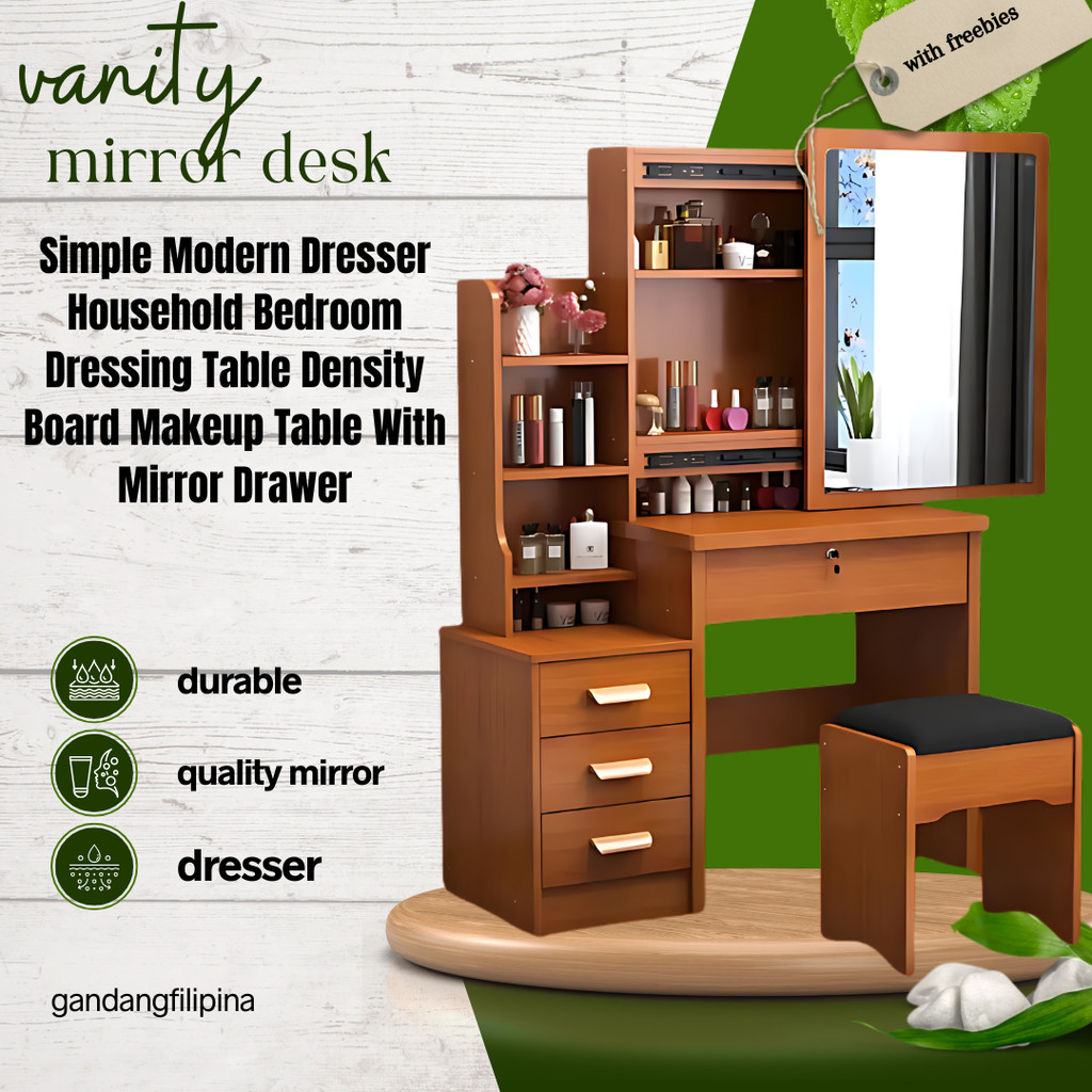 Simple Modern Dresser WITH CHAIR Household Dressing Table Density Board ...