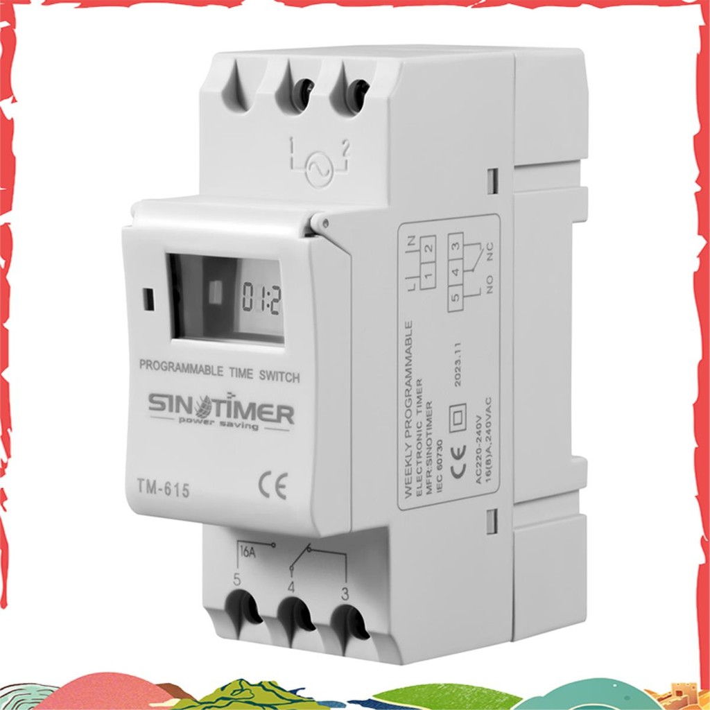 Electronic Timer, TM615-2 Timer Switch 24 Hours Programmable LCD Time ...