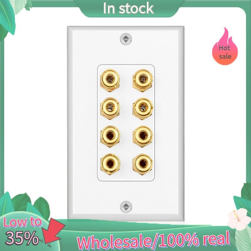 8 Posts Speaker Wall Plate Home Theater Wall Plate Audio Panel for 4 ...